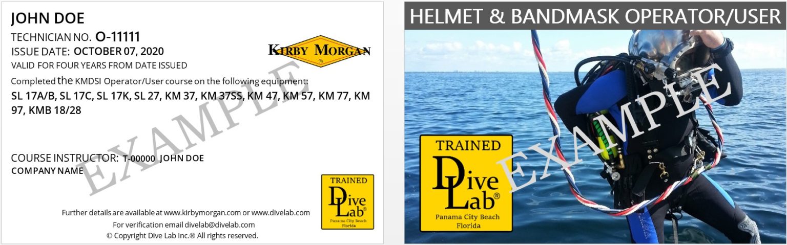 Certificates – Dive Lab